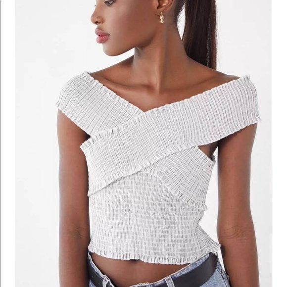 Urban Outfitters | Tops | Urban Outfitters Smocked Cross Neck Top ...